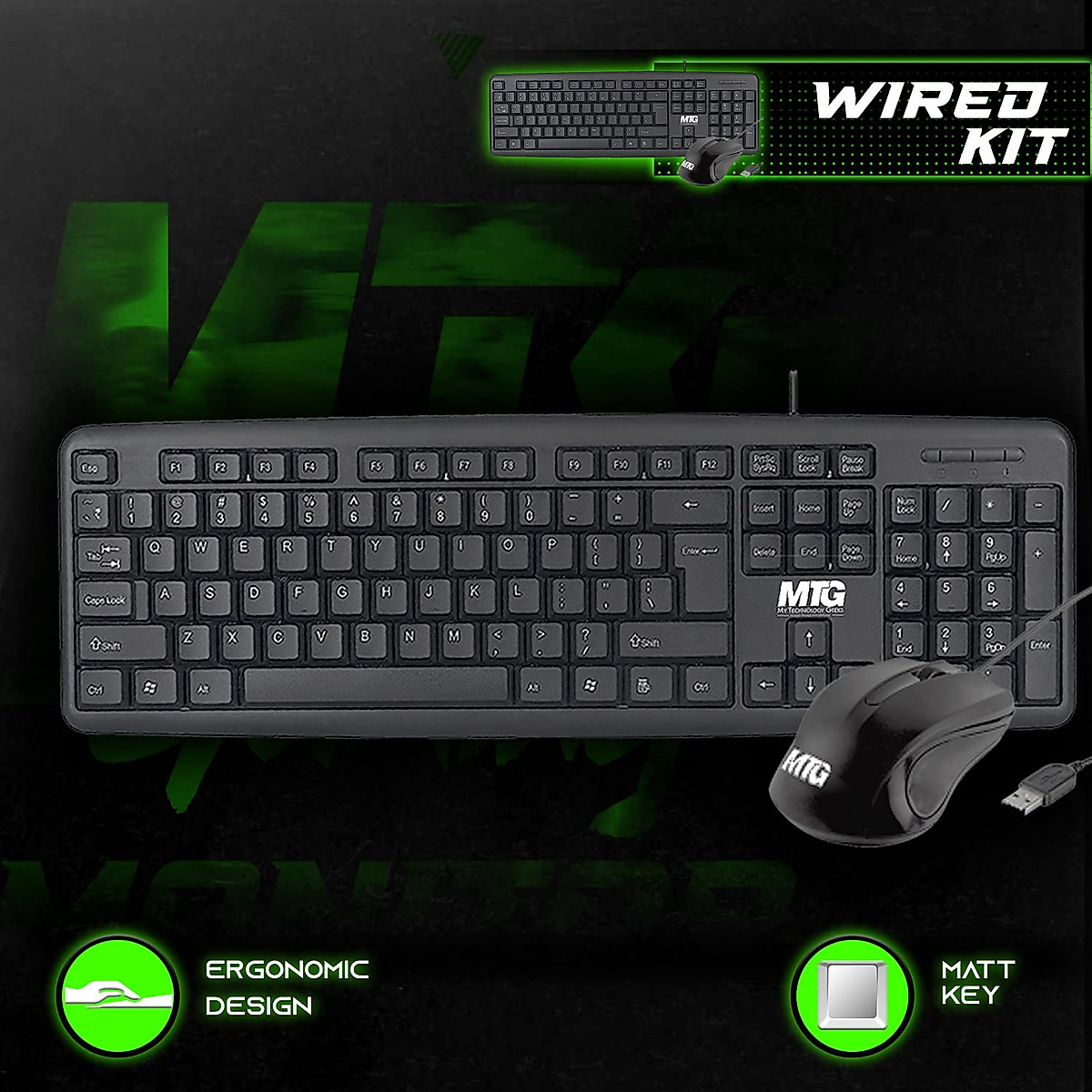 MTG 27 inch 1920x1080 ELED Desktop Laptop Monitor - Full HD 165Hz 1ms, VESA Mountable, HDMI, 3 Side Frameless Bezel, Ultra Light Sleek Thin Design, Webcam, Wired Keyboard Mouse Combo for Home Office`