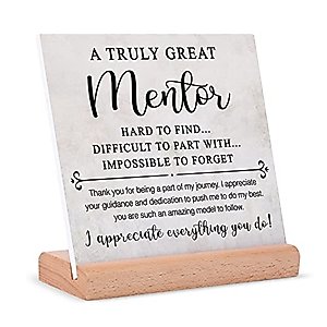 Mentor Gifts for Women Men, Thank You Mentor Sign, Plaque With Stand, Leaving Going Away Retirement Appreciation Gifts for Boss, Coworker, Teacher, Counselor, Coach, Supervisor