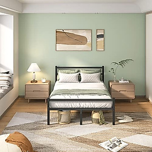 FEMOND Full Bed Frame with Headboard and Footboard, 14 Inch Metal Bed Frame Platform with Storage, Noise Free, No Box Spring Needed, Anti-Slip, Easy Assembly (Max Load: 2000lb)