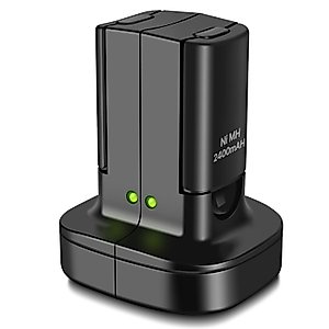 TNP Rechargeable Battery 2-Pack Compatible with Xbox 360 Controller Battery Pack NiMH 500 mAh with Dual Charging Station for Xbox 360 Controller Wireless
