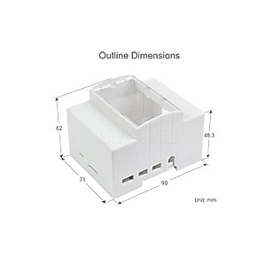 waveshare for Raspberry Pi 4 Case,DIN Rail ABS Case for Raspberry Pi 4 Model B, Large Inner Space,Compatible with Raspbeery Pi Expansion Board PoE HAT (D), RS485 CAN HAT, 2-CH RS485 HAT