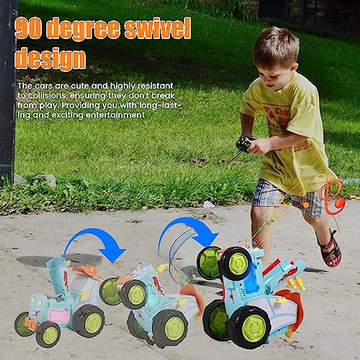 Jumping Car Toy, Remote Control Car, Wireless Remote Dancing Stunt Car, 2023 New Remote Control Car with Headlights and Music, Educational Rc Car Toy, Fast Stunt Rc Car for Boys Girls Kids (blue)