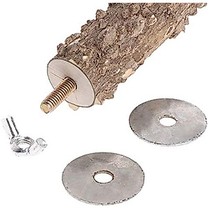 2 PCS Bird Perch Stand Toy Parrot Colorful Sand Wooden Stand + Natural Prickly Ash Wood Platform Paw Grind Trim Beak Nail for Parakeet Budgie Cockatiel Cockatoo Finch Lovebird Cage Accessories