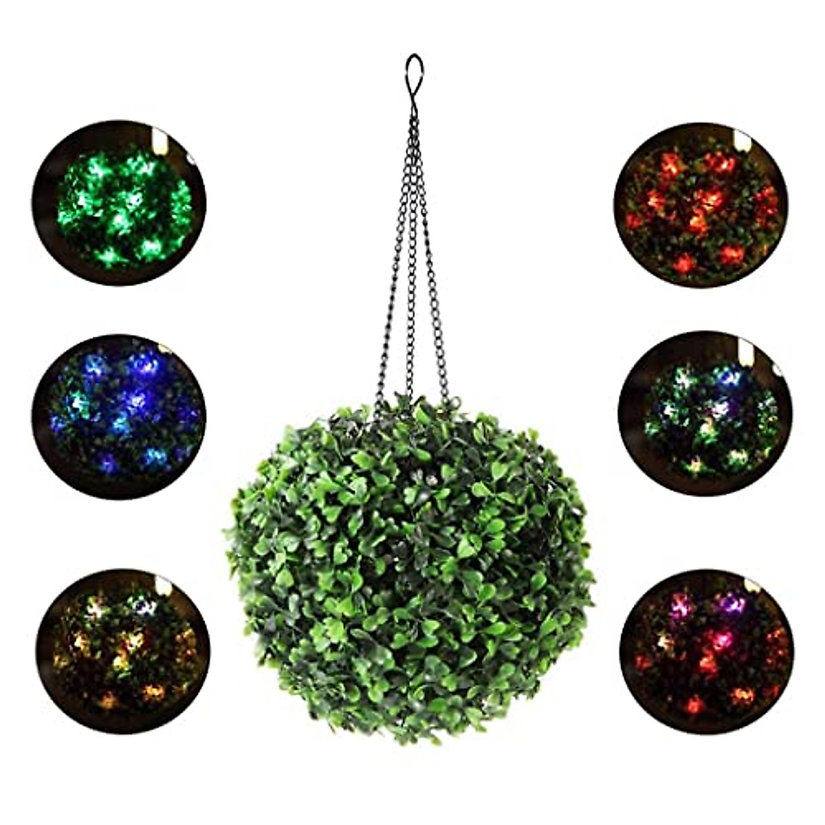 Leefasy Outdoor Grass Ball LED Hanging Patio Lantern for Patio Tree Decor