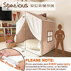 Large Kids Tent, Play Tent with Banner, Light and Padded Mat, Kids Play Tent, Mushroom Tent, Kids Playhouse for Kids Aged 3+, Play House for Toddlers, Easy to Assemble and Wash, 52" x 35" x 51"