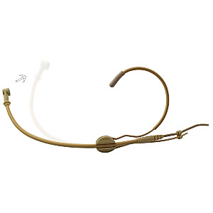 J K MIC-J 069 Earhook Headworn Headset Unidirectional Microphone Compatible with Sennheiser Wireless Microphone System - 1/8" TRS Locking Screw Plug