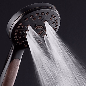 AquaSpa High Pressure 6-Setting Luxury Handheld Shower Head with Extra Wall Bracket, Oil Rubbed Bronze Finish