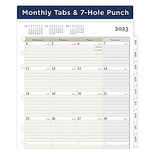AT-A-GLANCE 2023 Monthly Planner Refill, 87329 Day-Timer, Size 5, Folio Size, Loose Leaf, Monthly Tabs (491-685)
