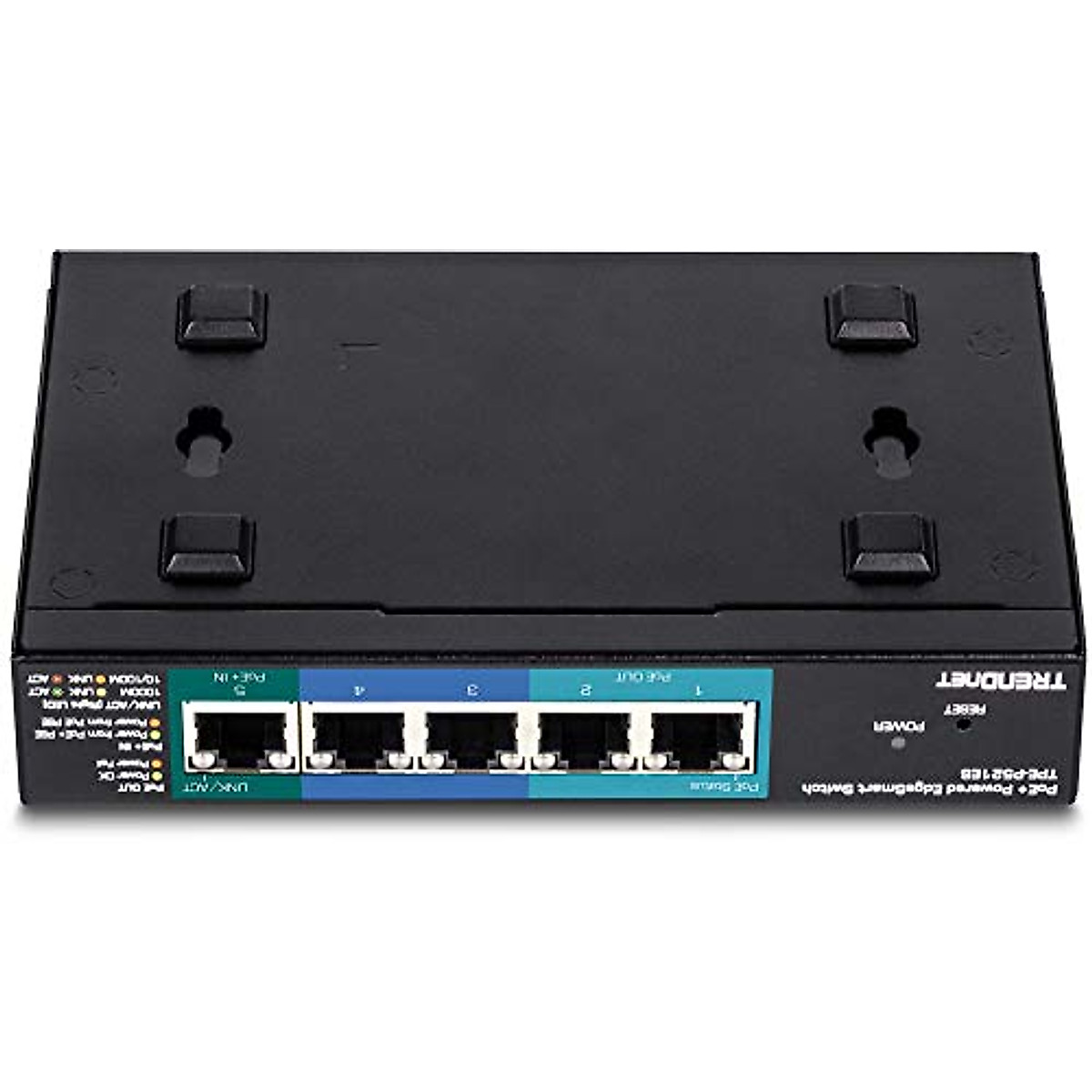 TRENDnet 5-Port Gigabit PoE+ Powered EdgeSmart Switch with PoE Pass Through, 18W PoE Budget, 10Gbps Switching Capacity, Managed Switch, Wall-Mountable, Lifetime Protection, Black, TPE-P521ES