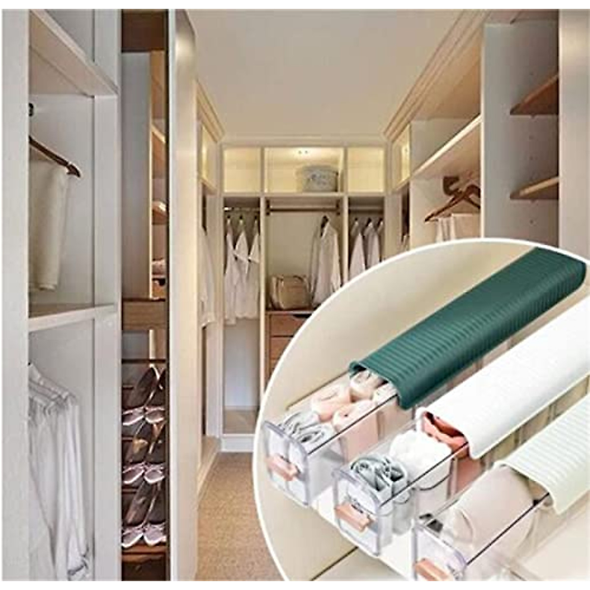 Punch-Free Multi-functional Storage Box, Clear Wall Mounted Drawer Organizer,Wall-Mounted Storage Box, Underwear Panties Socks Data Cable Closet Organizer (36x8.3x10.7cm/14.2x3.3x4.2in) (White)