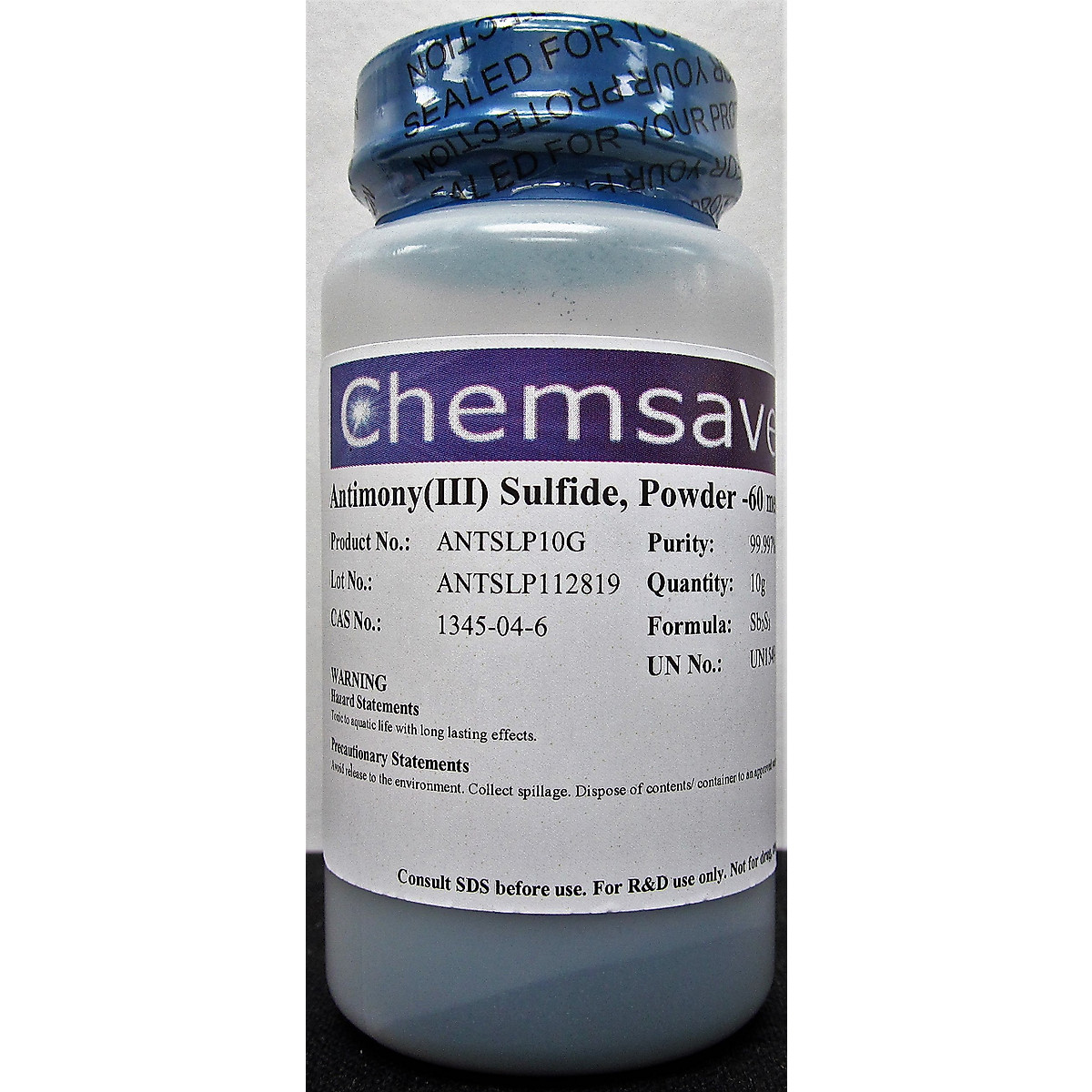 Antimony(III) Sulfide, Powder -60 mesh, 99.997% (Trace Metals Basis), 10g