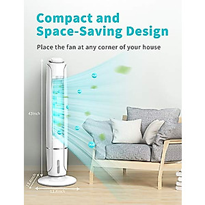 Evaporative Air Cooler Windowless - COMFYHOME 3 IN 1 Portable Evaporative Cooler, 3 Speeds, 60°Oscillation, 12H Timer & Remote, Personal Cooling Fan, Room Air Conditioner for Bedroom Home Office, 43In