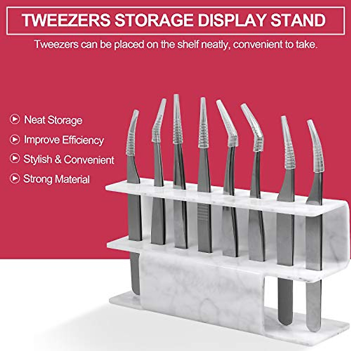Fenshine 8 Holes Tweezers Stand Holder Acrylic Tweezers Display Storage Tweezers Shelf Holder for Eyelash Extensions Supplies Accessories Tools