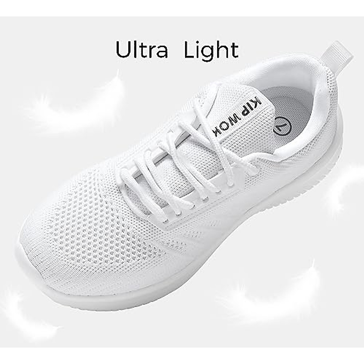 K KIP WOK Walking Shoes Women Fashion Rainbow Sneakers Tennis Shoes Lightweight Travel Artistic Leopard (White2,7B(M) US)