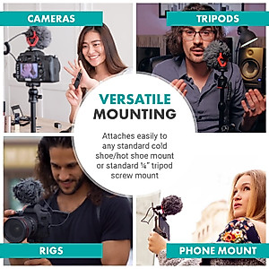 Movo SMVXR10 Replacement Shockmount for VXR10 Shotgun Camera Microphone- Shock Mount VXR10 Condenser Microphone