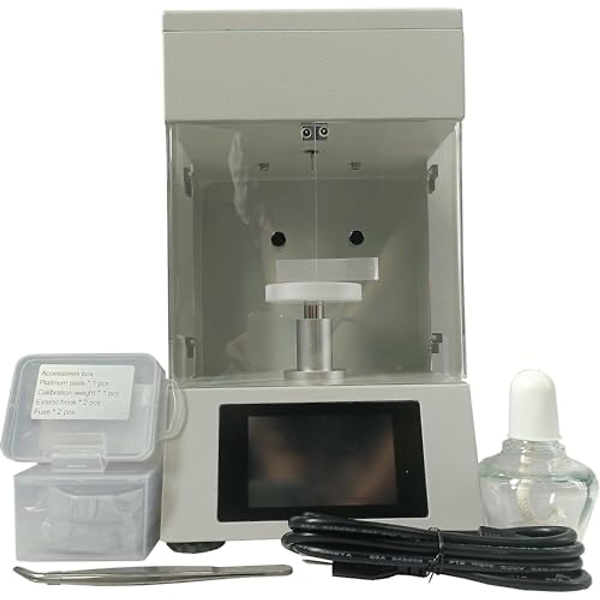 VTSYIQI Automatic Liquid Surface Tensiometer Du Nouy Tensiometer Automatic Interfacial Tension Meter Tester With Platinum Plate Method Accuracy 0.01mN/m Measuring Range 0 to 1000mN/m