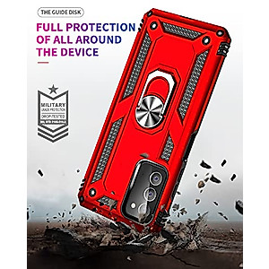 SunRemex for Samsung Galaxy A03S Case with Tempered Glass Screen Protector, Samsung A03S Case Kickstand [Military Grade] 16ft.Drop Tested Protective Cover for Samsung Galaxy A03S (A03S_Red)