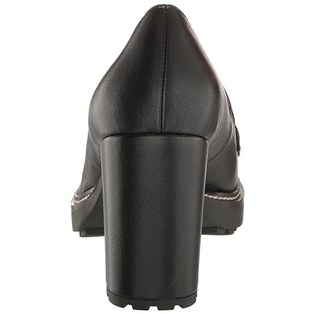 Naturalizer Womens Dabney Slip On Lug Sole Heeled Loafers Black Smooth 7.5 M