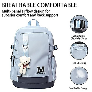 HengQiYu Boys and Girls Insulated Lunch Bag Set Backpack, Youth School Backpack, Children's Backpack, Laptop Backpack (blue)