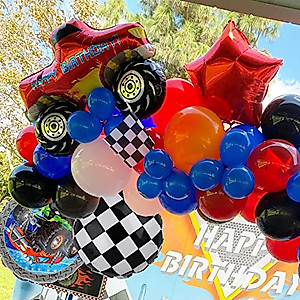 Monster Truck Balloons 1st Baby Shower Kids Monster Truck Themed Birthday Party Truck Balloons Decor Supplies 5 Pcs Kit