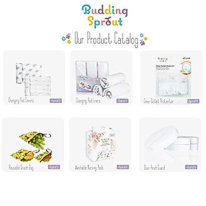 Budding Sprout Organic Cotton Ultra Soft Hypoallergenic Changing Pad Covers (2-Pack) Fits Standard Size Pads 16” x 32” Comes with Two Unisex Design