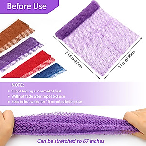 Coldairsoap 4 Pieces African Bath Sponge, African Net Exfoliating Shower Body Scrubber Back Scrubber Skin Smoother for Daily Use