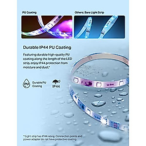 TP-Link Tapo Smart LED Light Strip, 50 Color Zones RGBIC, Sync-to-Sound, 16.4ft Wi-Fi LED Strip Works w/ Alexa & Google, IP44 PU Coating, Trimmable, 2 Yr Warranty (Tapo L920-5)
