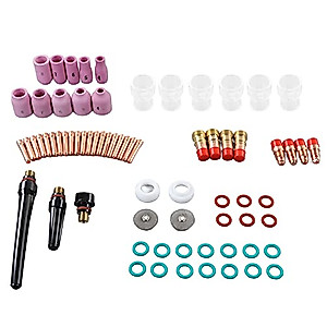 Welding Gun Accessories, Good Compatibility Replacement Parts Electrode Nozzles Kit Easy To Install Glass Cups Color O Rings for WP17 WP18 WP26 Welder