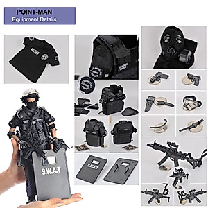 1/6 Scale SWAT Action Figures(12inch), Highly Detail Army Military Soldiers Model Set with Accessories Model Collection, Military Toys for Teens and Adults (Point-Man)