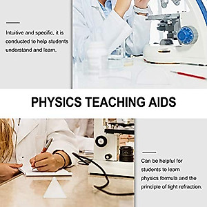 Mipcase 4pcs Optical Glass Convex Concave Lens Set Optical Glass Light Spectrum Prism Basic Physics Teaching Lens for Classroom Laboratory Supplies