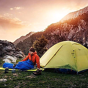 Lightweight Sleeping Bag, 3 Season Sleep Bags for Kids Adults Girls Women, Microfiber Filled Warm Cool Cold Weather 5-20 Degree for Backpacking/Hiking/Naturehike/Camping with Compression Sack -Blue