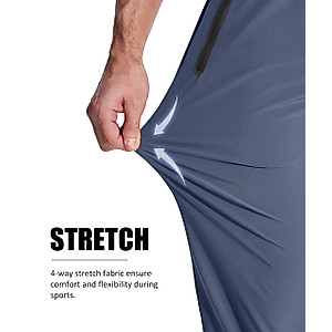 MAGCOMSEN Mens Pants Stretch Gym Pants Quick Dry Workout Athletic Pants Lightweight Sweatpants with Pockets Sweat Pants Men Adult Blue