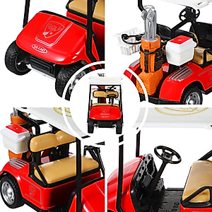 Mini Golf Cart Model Toy Metal Pull Back Action Cart 1:36 Scale Golfcart Pullback Vehicle for Boys Girls Toys Dollhouse Cake Toppers Decor, 3.9 Inch (4 Pcs)