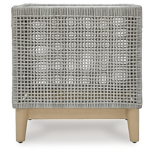 Signature Design by Ashley Seton Creek Outdoor End Table, 22" W x 22" D x 23" H, Light Gray & Light Brown