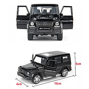 iLooboo Alloy Collectible Black Benz G65 AMG Toy Car Model Pull Back Die-Cast Vehicle with Lights and Sound
