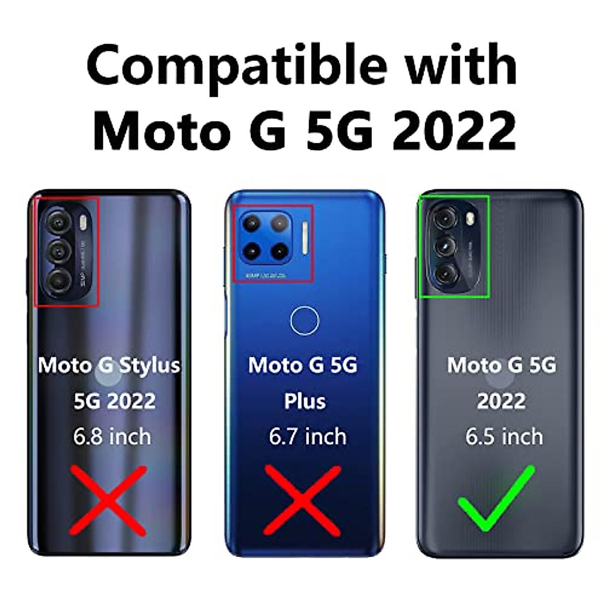 SKTGSLAMY Moto G 5G 2022 Case: Military-Grade Drop Tested, Magnetic Kickstand, Car Mount, Screen Protector - Blue