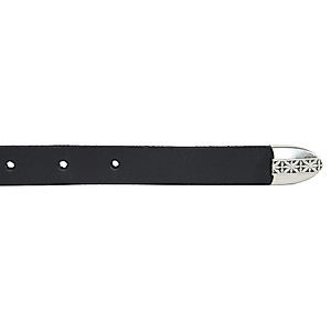 Lucky Brand Women Style Fashion Leather Belt, Western Buckle-Black, L (31-33")