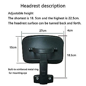 googgoing Chair Headrest Adjustable Height Headrest Swivel Lifting Computer Chair Neck Protection Pillow Headrest with Screw for Ergonomic Chair Office Accessories, Black (2.6)