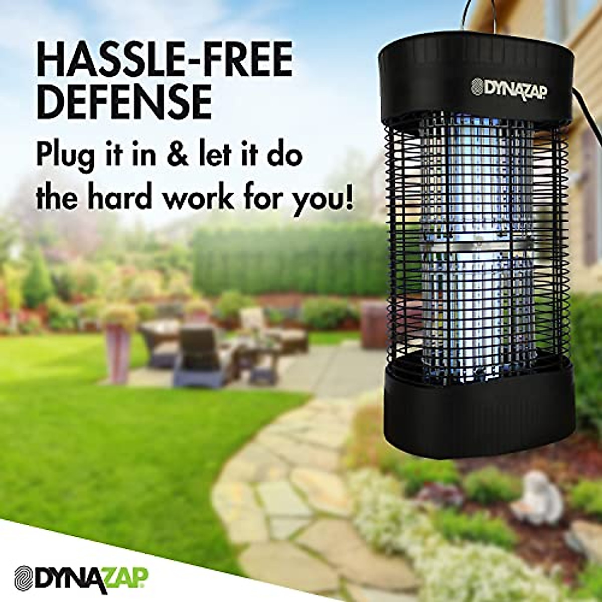 DynaZap DZ30200SR Outdoor Electronic Bug Zapper and Flying Insect Killer - All Weather Electric Mosquito Zapper Protects up to 1 Acre