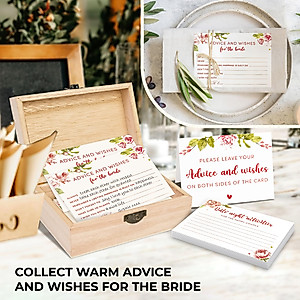 STOFINITY Advice for The Bride Cards - 50 Pcs Wedding Advice Cards for Bridal Shower Decorations, Marriage Advice and Wishes Cards Box for Wedding Shower Decor