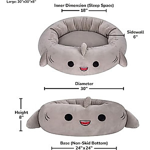 Squishmallows 24-Inch Gordon Shark Pet Bed - Medium Ultrasoft Official Squishmallows Plush Pet Bed
