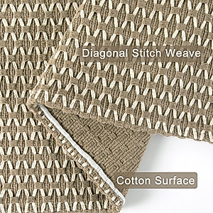 OJIA Washable Rugs 3x5 ft Front Door Rugs Entryway Rugs Indoor Outdoor Rug Cotton Hand-Woven Tan Kitchen Rug Farmhouse Throw Rugs Door Mats Entrance Rugs for Bedroom Bathroom Porch