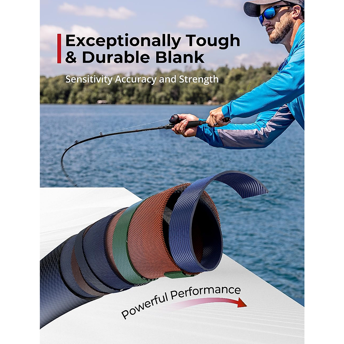 Piscifun Torrent Baitcaster Rod, Portable 2 Piece Casting Rod, Durable Lightweight Sensitive Baitcasting Fishing Rod (6'6" MH-F)