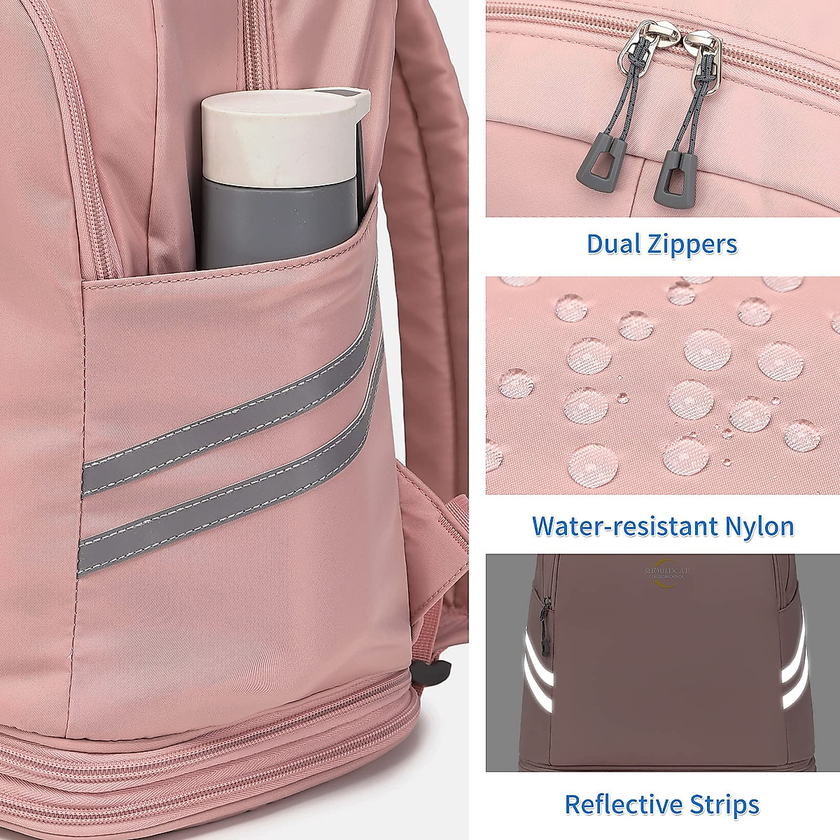 SHOULDCAT Gym Backpack for Women with Shoe Compartment & Wet Pocket & Lunch Compartment, Waterproof Gym Bag Laptop Purses(Geen)