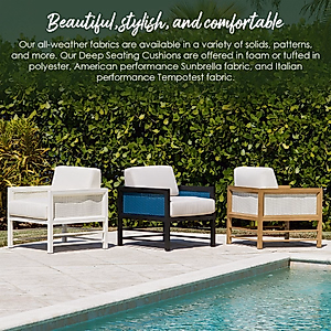 RSH DECOR: Deep Seating Foam Cushion Set | 23” x 26” Seat | All-Weather Spun Fabric | Water and Fade-Resistant | Outdoor Chair Cushion Set for Patio Furniture | Peacock