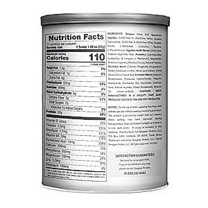 Designer Wellness Designer Whey Natural 100% Whey Protein Powder with Probiotics , Fiber, and Key B-Vitamins for Energy, Gluten-free, Non-GMO, French Vanilla 12 oz