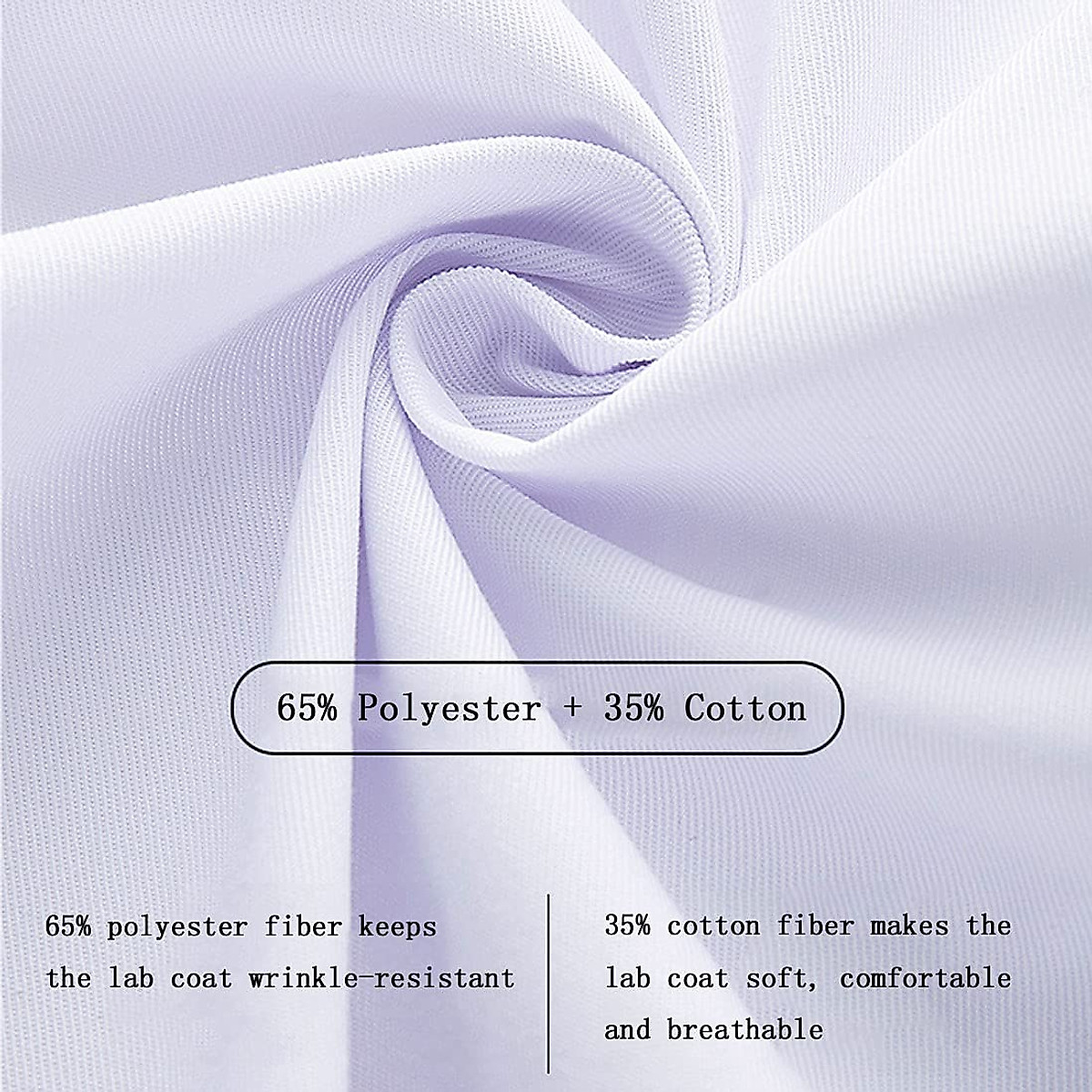 Long Sleeve Women Lab Coat Uniforms Coat Jacket with 3 Pockets 38 inch Classic Fit (White, XXX-Large)