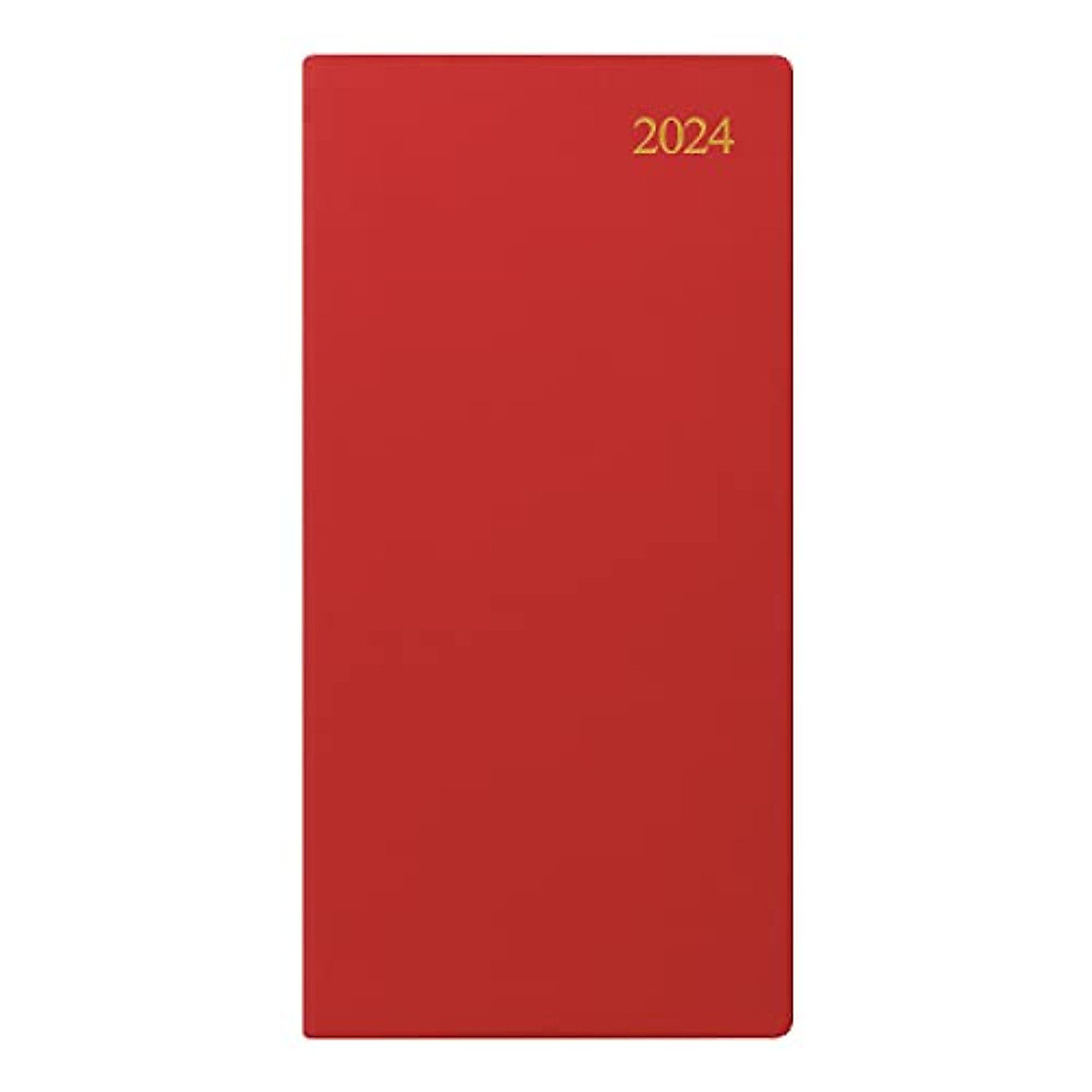 Letts of London Signature Weekly/Monthly Planner, 12 Months, January to December, 2024, Bonded Leather, Slim Size, 6.625" x 3.25", Burgundy (C38SUBY-24)