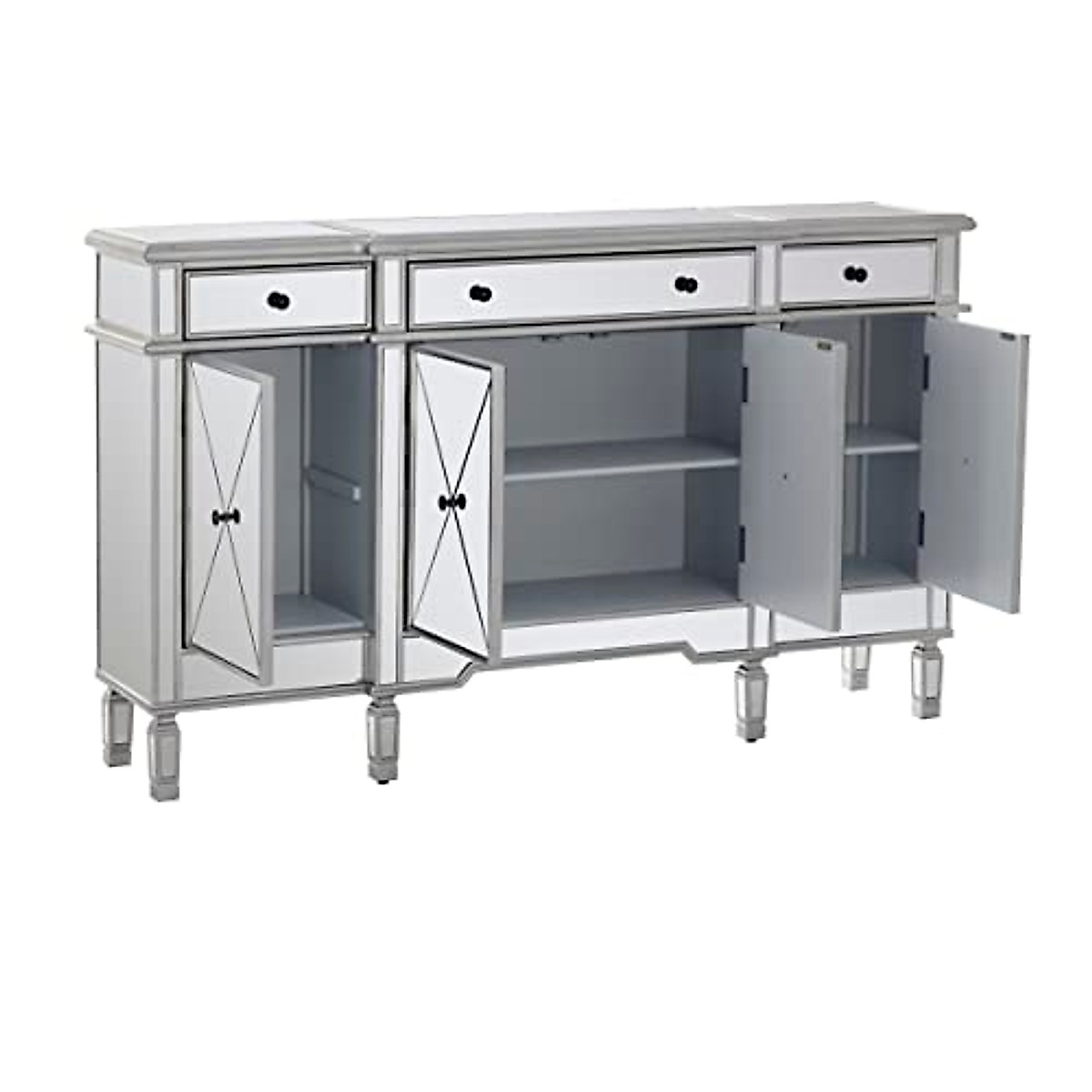 Powell Company Mirrored 4-Door 3-Drawer Console