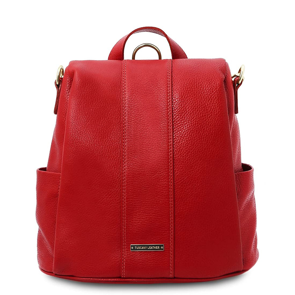 Tuscany Leather. TL Bag - Soft leather backpack - TL142138 (LIPSTICK RED)